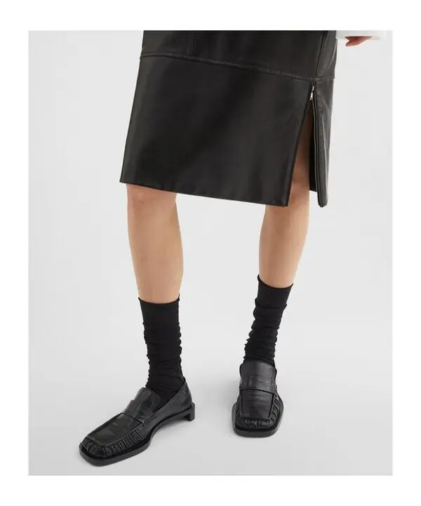 JIL SANDER Square Toe Loafers - Black