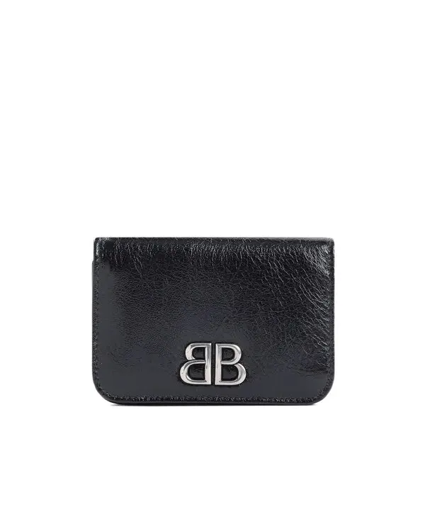 Balenciaga Logo Plaque Wallet - Black
