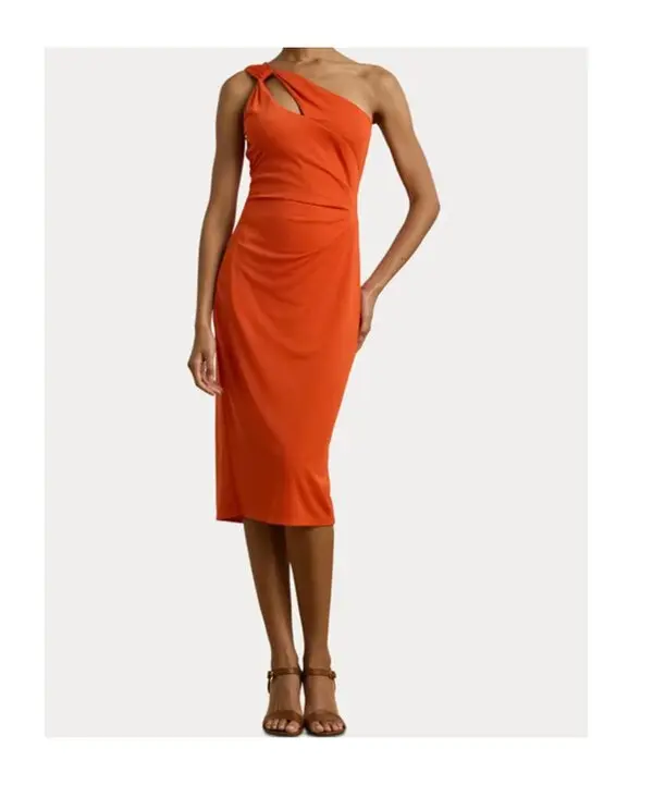 Ralph Lauren One-shoulder Dress With Cut-out Detail - Orange