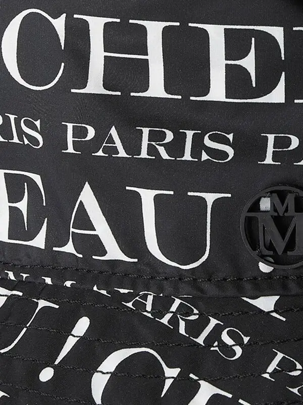 MAISON MICHEL Foldable Waterproof Bucket Hat With Monogram Print