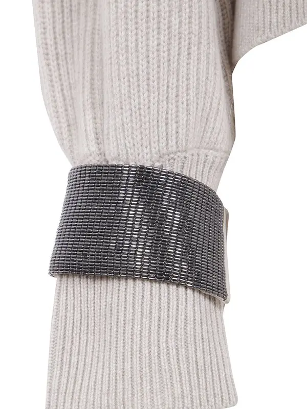 Brunello Cucinelli Embellished Cuffs Crewneck Jumper