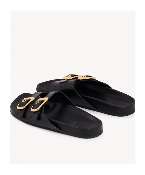Chloé Polly Slip-on Sandals With Buckle Detail - Black
