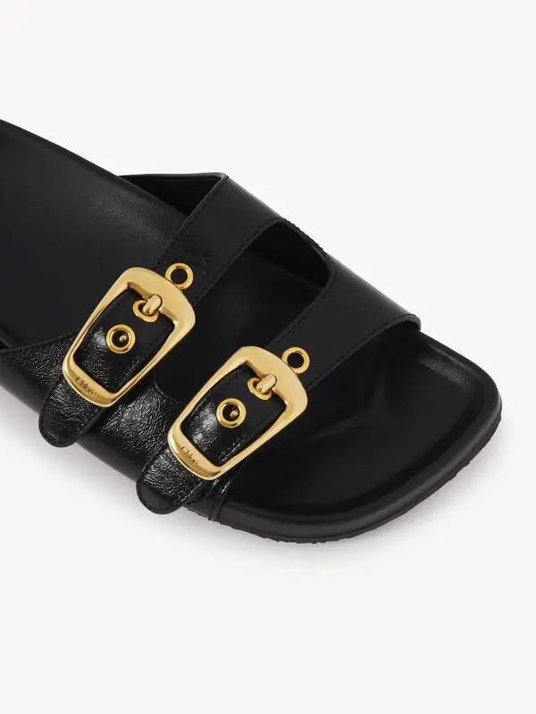 Chloé Polly Slip-on Sandals With Buckle Detail - Black