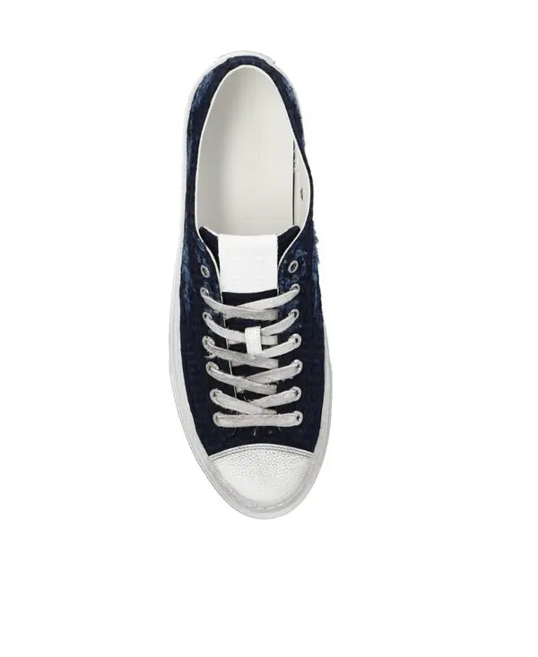Givenchy 4g Monogrammed Distressed Lace-up Sneakers - Navy Blue