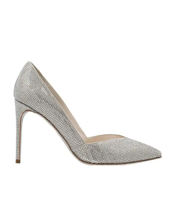 Rene Caovilla Silver Sequined Stilettos
