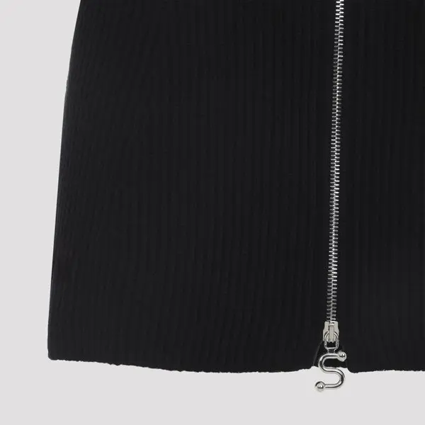 Sportmax Ribbed Zip-front Mini Skirt - Black