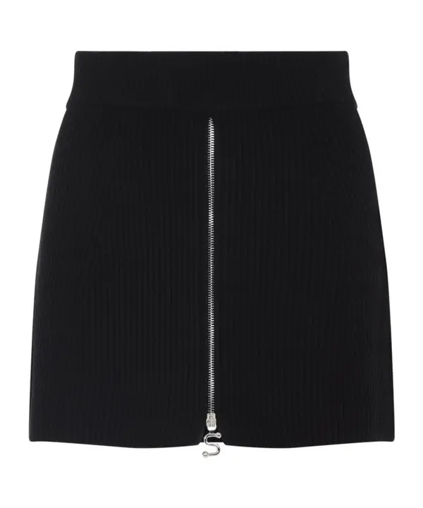 Sportmax Refolo Knitted Mini Skirt - Black