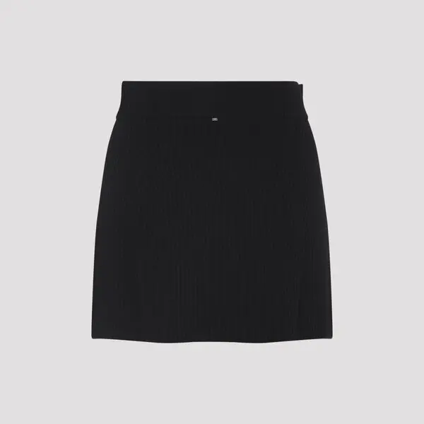 Sportmax Refolo Knitted Mini Skirt - Black