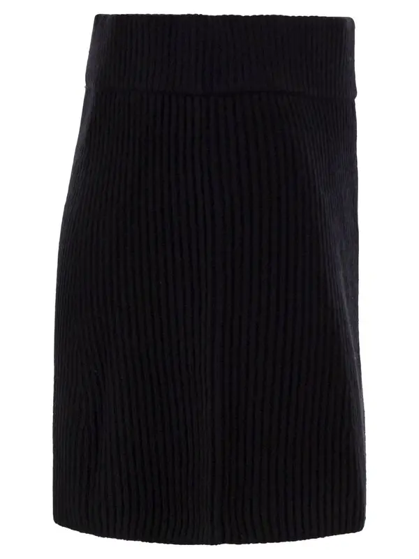 Sportmax Refolo Knitted Mini Skirt - Black