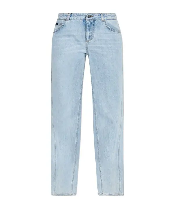 Dolce & Gabbana Logo-plaque Jeans - Light Blue