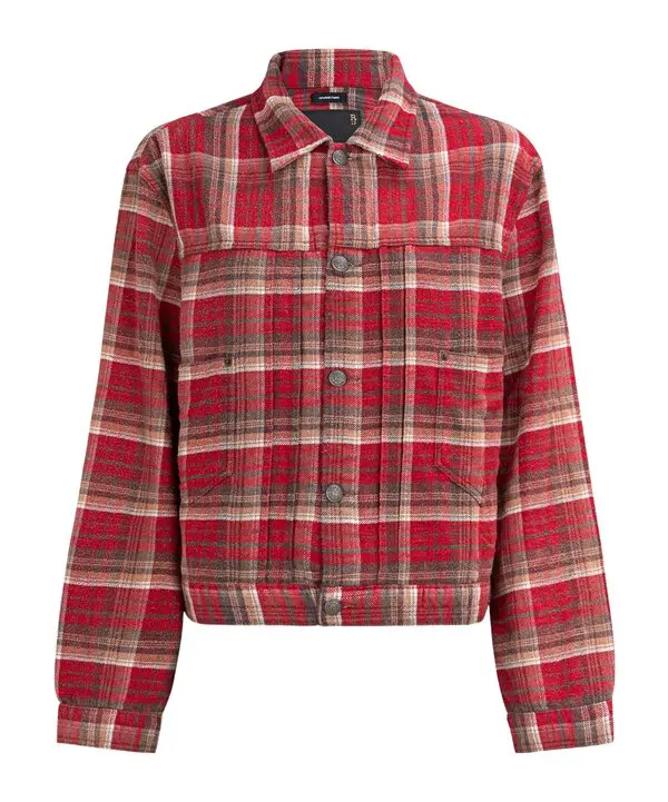 R13 Plaid Shirt Jacket With Patch Pockets