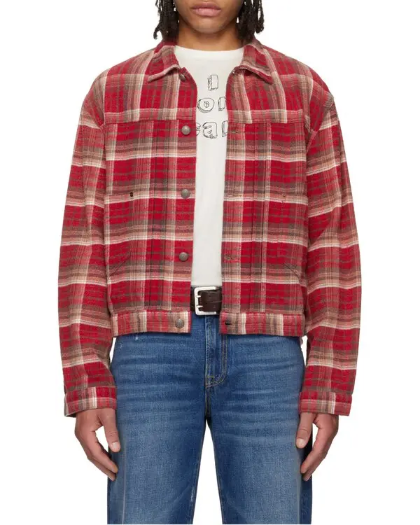 R13 Plaid Shirt Jacket With Patch Pockets