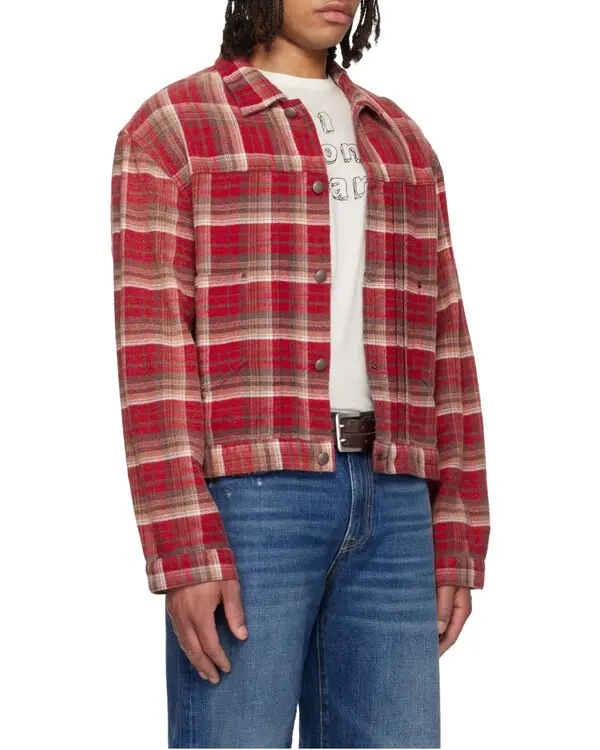 R13 Plaid Shirt Jacket With Patch Pockets