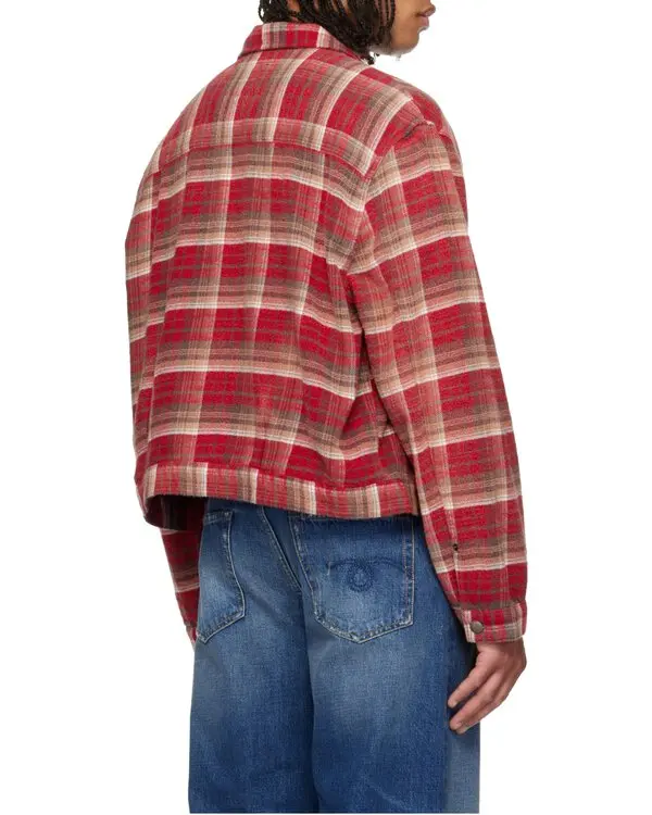 R13 Plaid Shirt Jacket With Patch Pockets