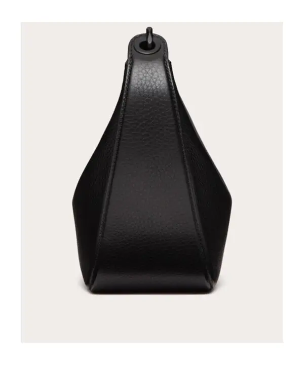 Valentino Garavani Vlogo Moon Zip-up Small Shoulder Bag - Black