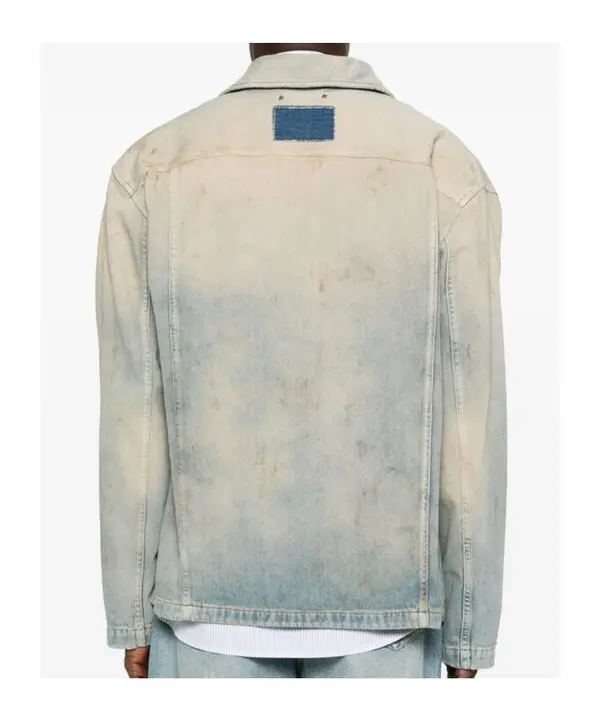 GOLDEN GOOSE Zip-up Denim Shirt Jacket - Gray