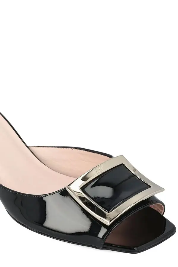 ROGER VIVIER Open-toe Slip-on Mules With Logo Detail - Black