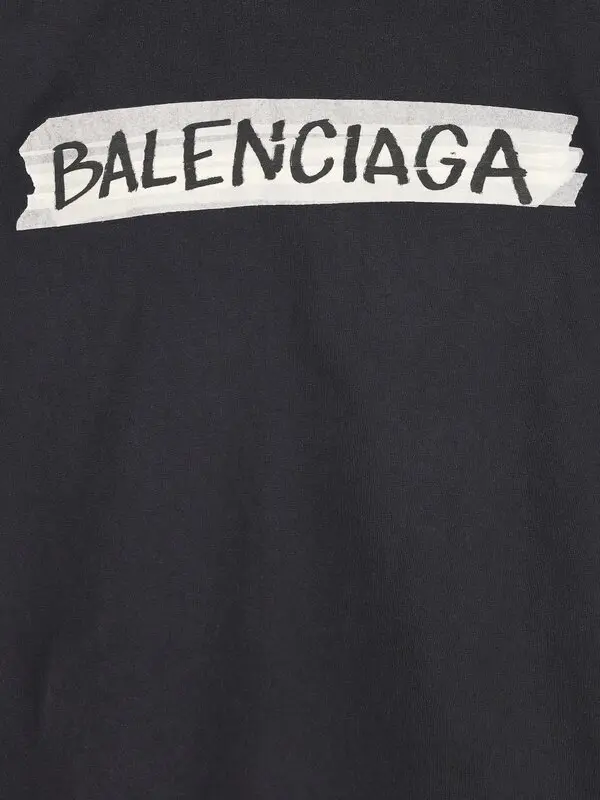 Balenciaga Masking Tape Faded T-shirt - Faded Black