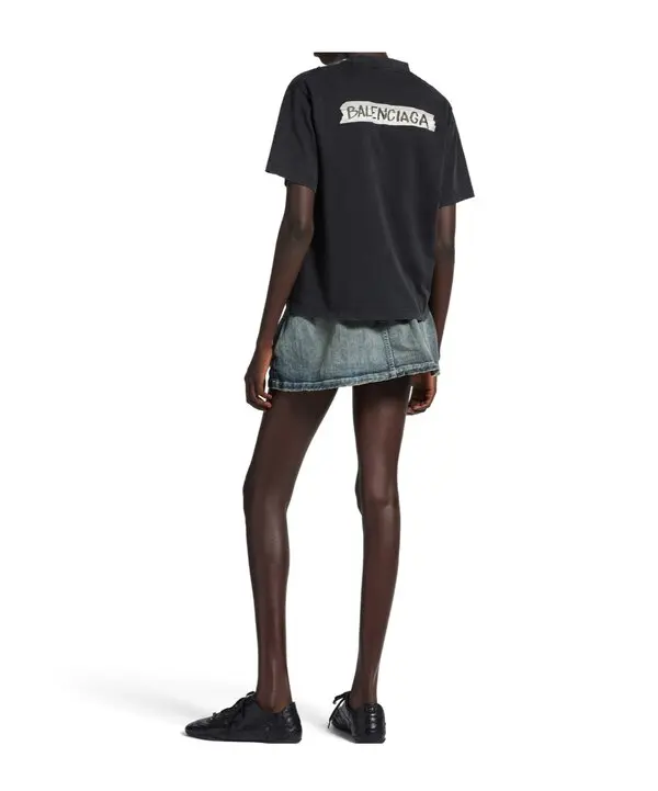 Balenciaga Masking Tape Faded T-shirt - Faded Black