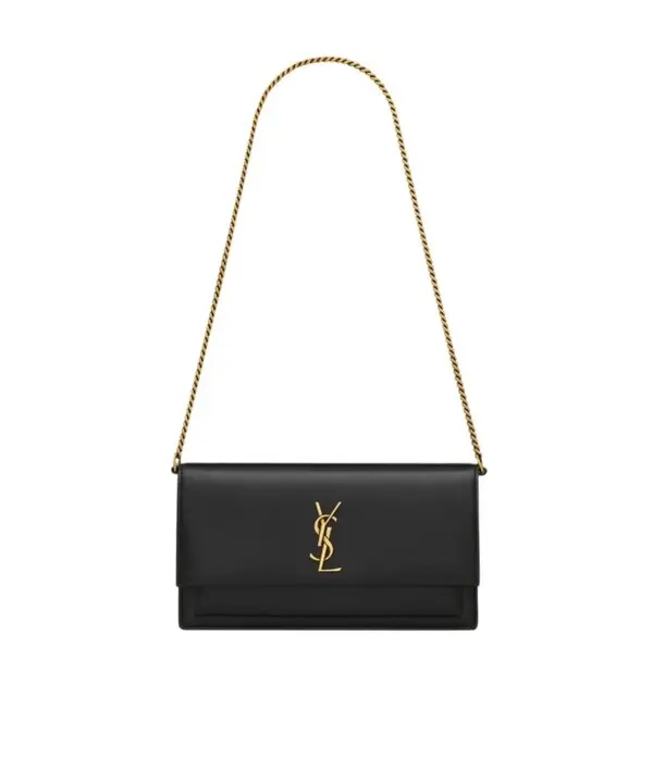 Saint Laurent Sunset Foldover Top Clutch Bag