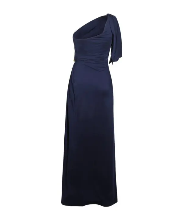 Elisabetta Franchi Asymmetrical Jersey Dress With Metal Trim