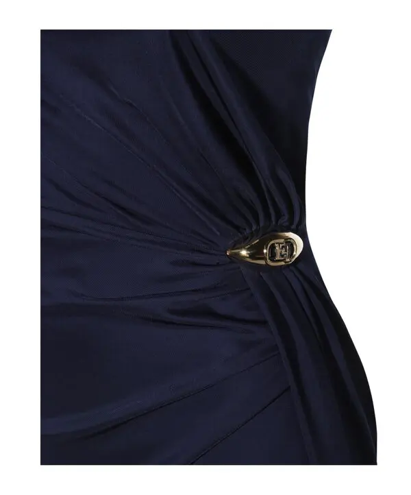 Elisabetta Franchi Asymmetrical Jersey Dress With Metal Trim