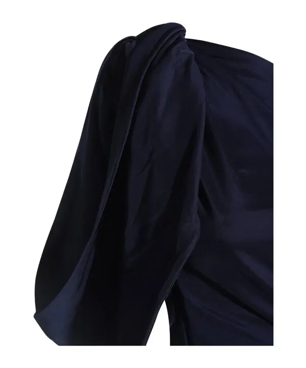 Elisabetta Franchi Asymmetrical Jersey Dress With Metal Trim