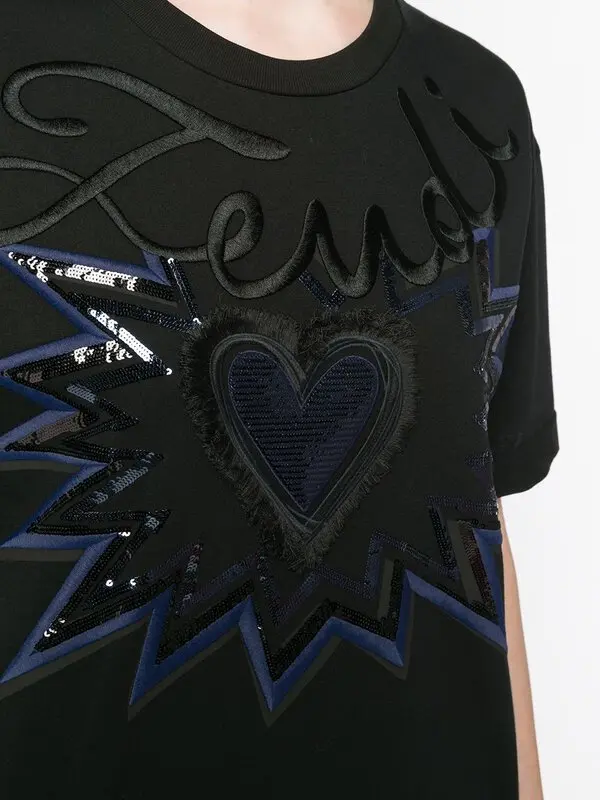 Fendi Logo Embroidered T-shirt