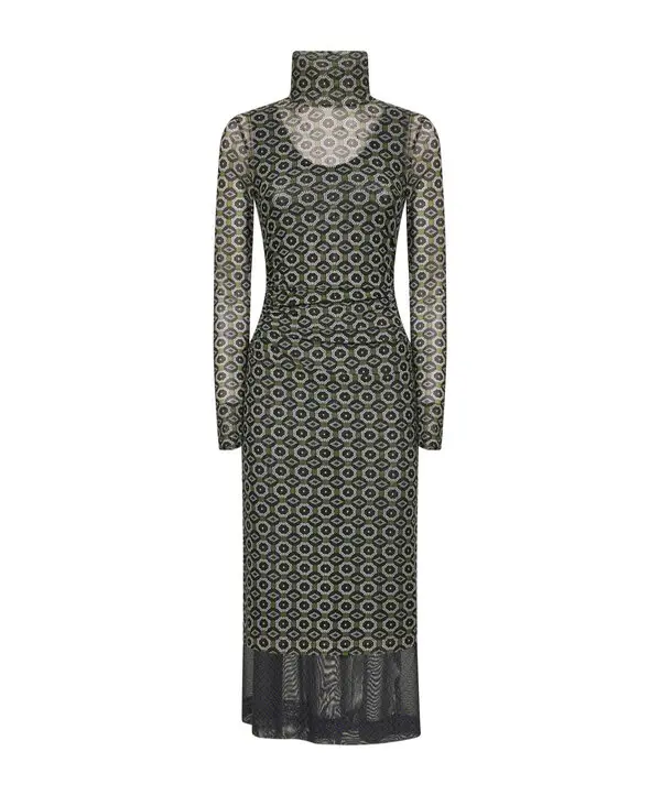 Dries Van Noten Long-sleeve Stand-up Collar Dress