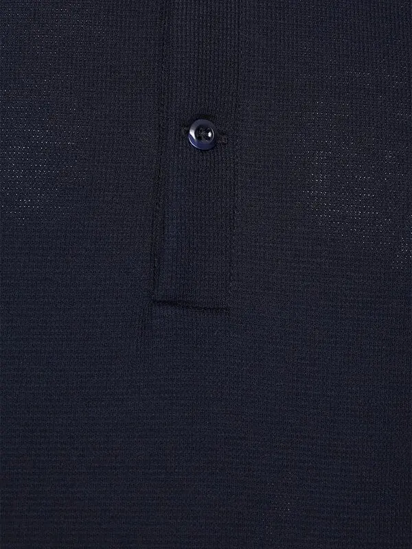 Brunello Cucinelli Waffle-pattern Henley-collar Polo Shirt