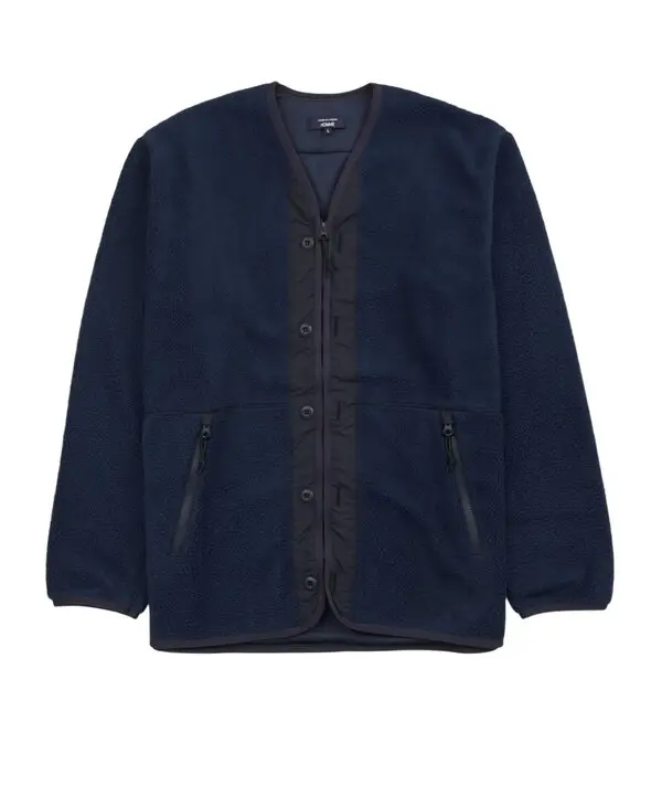 Comme Des Garçons V-neck Zip Fleece - Navy
