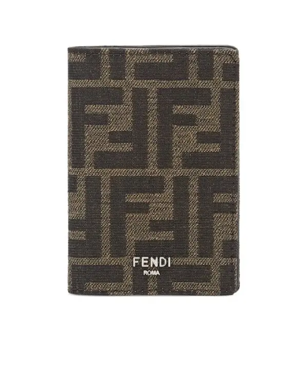 Fendi Logo Monogram Bi-fold Wallet - Brown