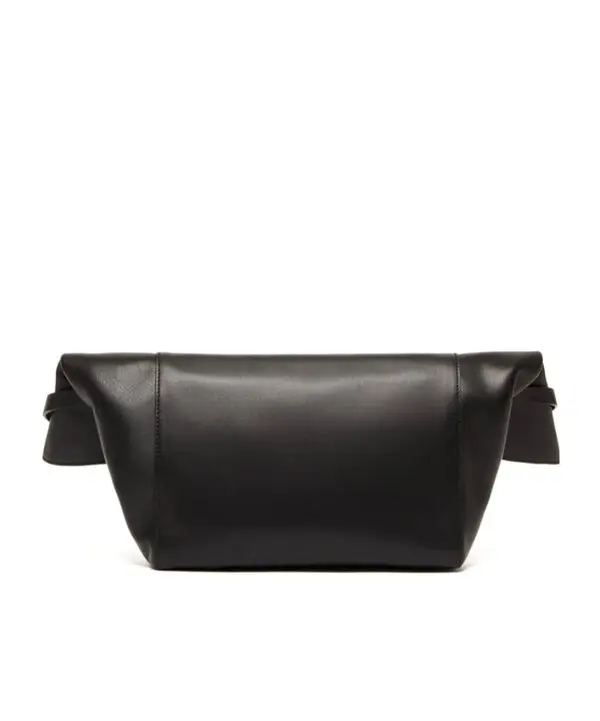Max Mara Logo Engraved Foldover Clutch Bag - Black
