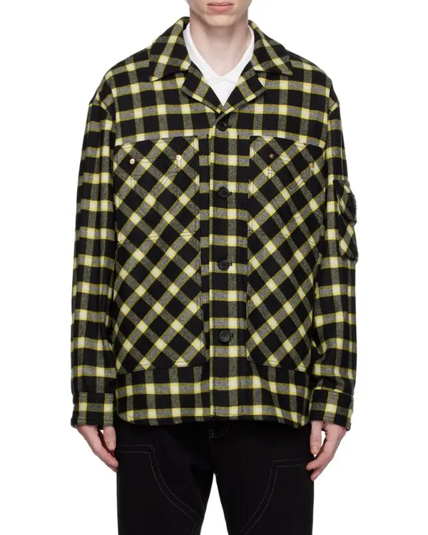 Versace Long-sleeved Checked Shirt Jacket