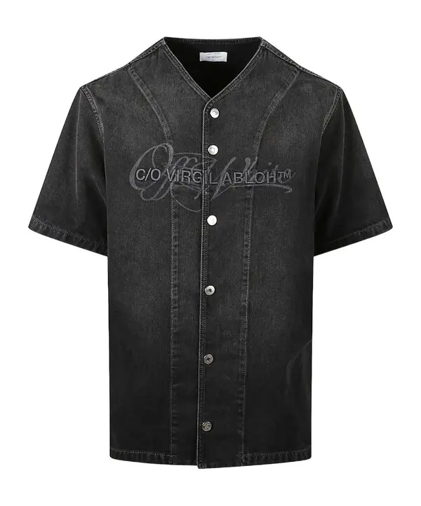 Off-White Button-up Denim Baseball Shirt
