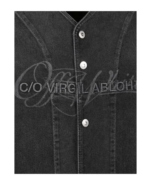 Off-White Button-up Denim Baseball Shirt