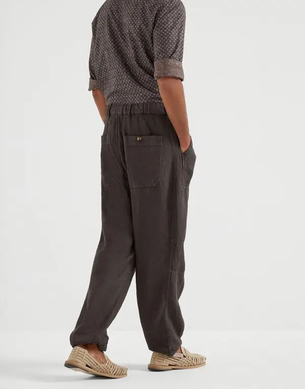 Brunello Cucinelli Straight Leg Drawstring Trousers - Brown