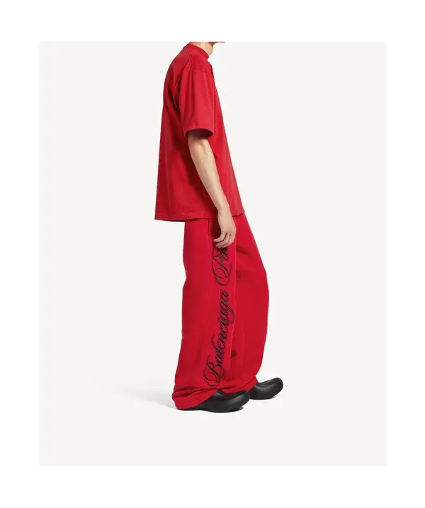 Balenciaga Cursive Medium Fit T-shirt - Red