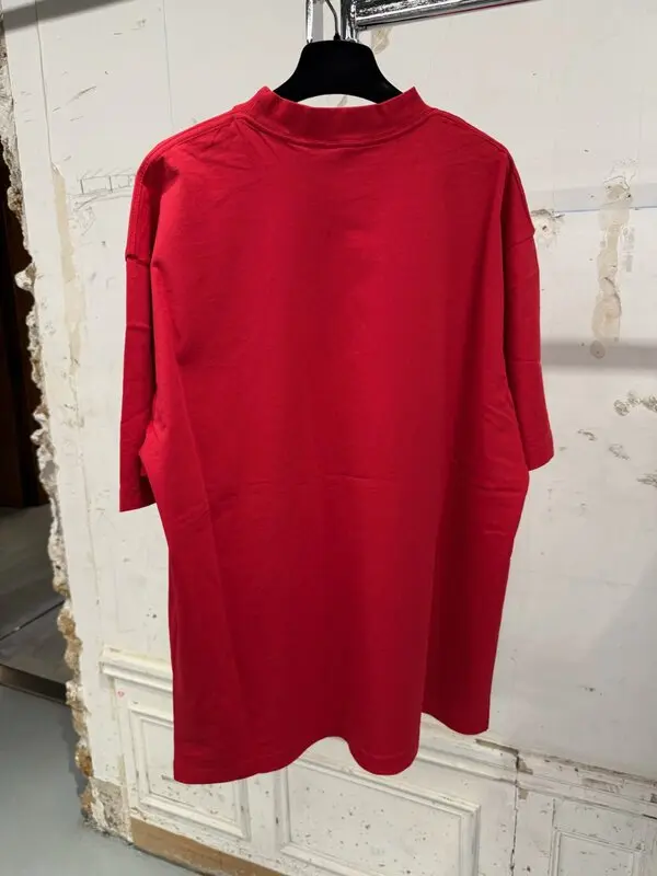 Balenciaga Cursive Medium Fit T-shirt - Red