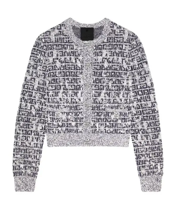 Givenchy 4g Tweed Cardigan - Navy Blue