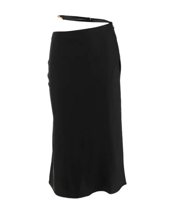 Jacquemus High Waist Strap Detailed Skirt - Black
