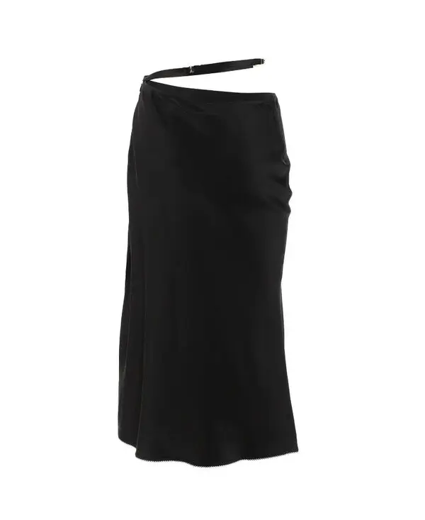 Jacquemus High Waist Strap Detailed Skirt - Black