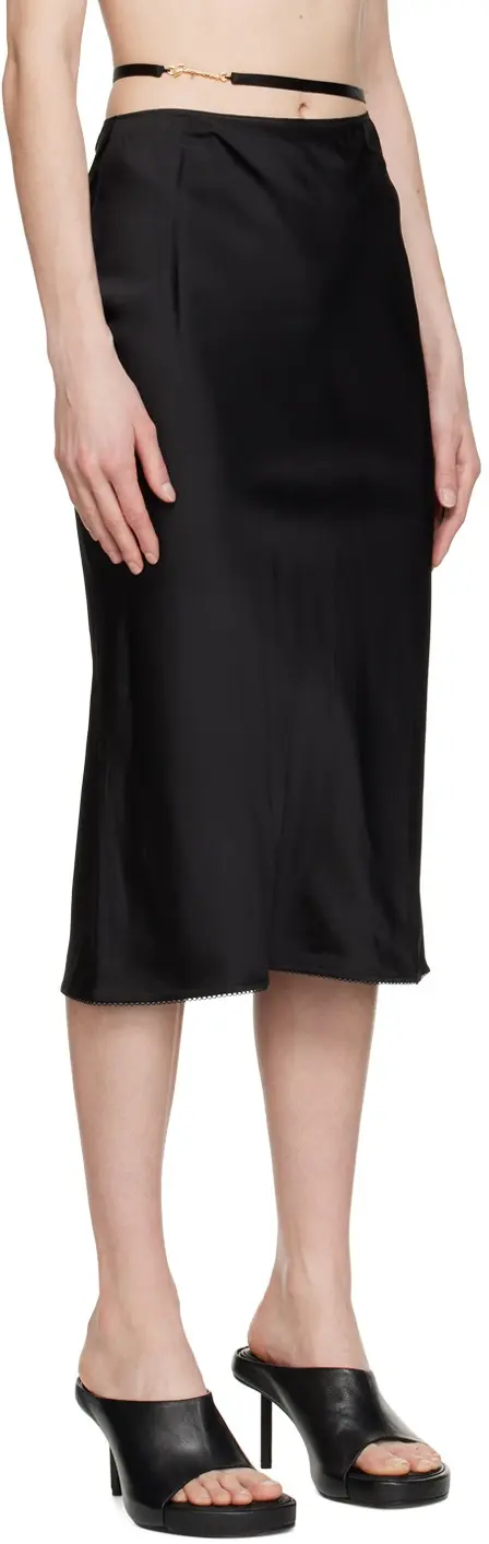 Jacquemus High Waist Strap Detailed Skirt - Black
