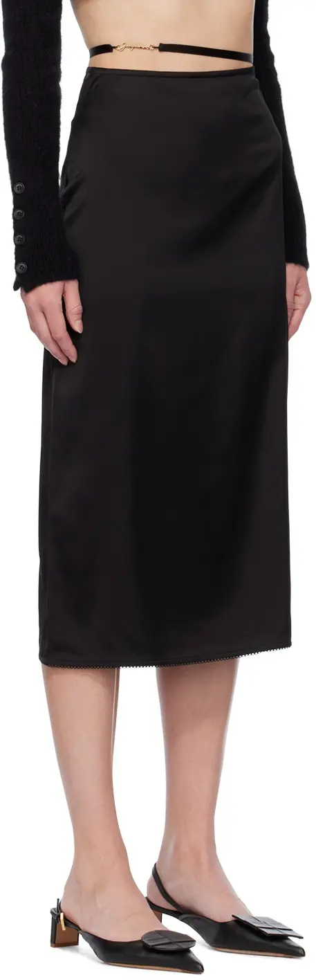Jacquemus High Waist Strap Detailed Skirt - Black
