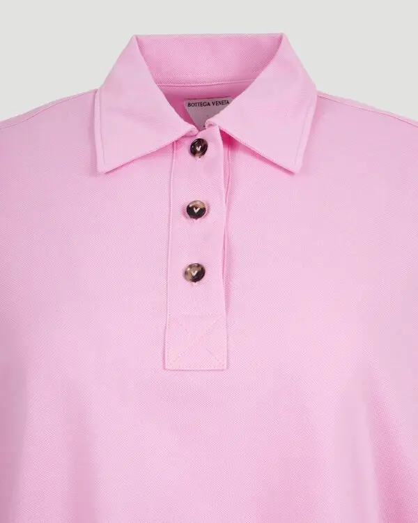 Bottega Veneta Short Sleeve Collared Polo Top