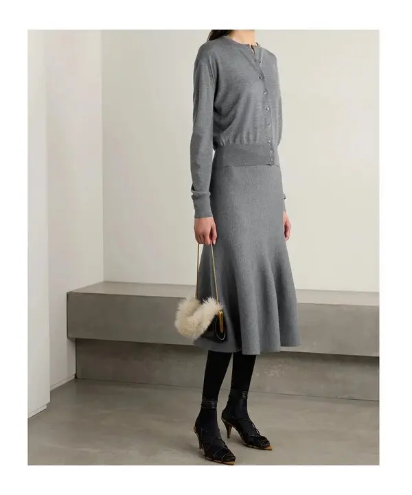 Khaite The Jackie Cardigan - Gray