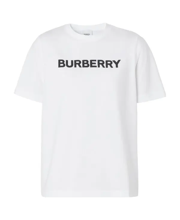 Burberry Logo Printed Crewneck T-shirt - White