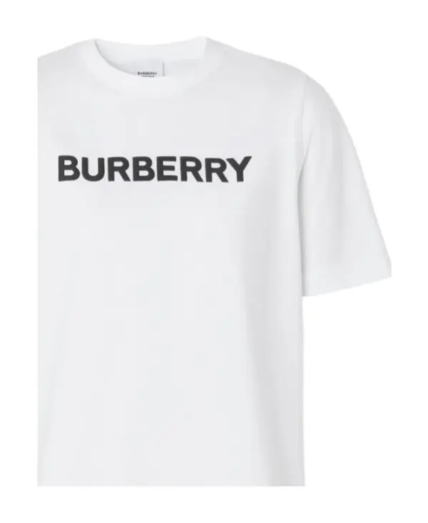 Burberry Logo Printed Crewneck T-shirt - White