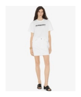 Burberry Logo Printed Crewneck T-shirt - White