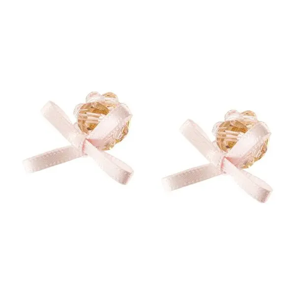 Simone Rocha Petite Bow Daisy Crystal Earrings - Light Pink
